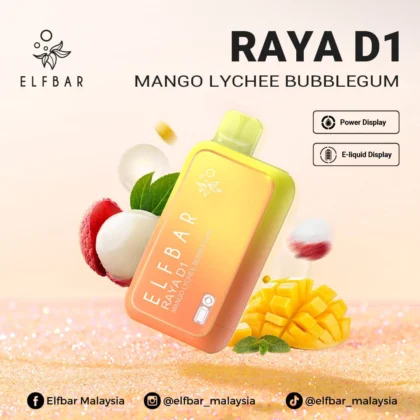 Elfbar Raya D1 (Mango Lychee Bubblegum) 13000 Puffs