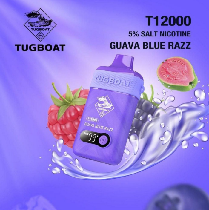 Tugboat T12000 – Guava Blue Raaz Disposable Vape With Display